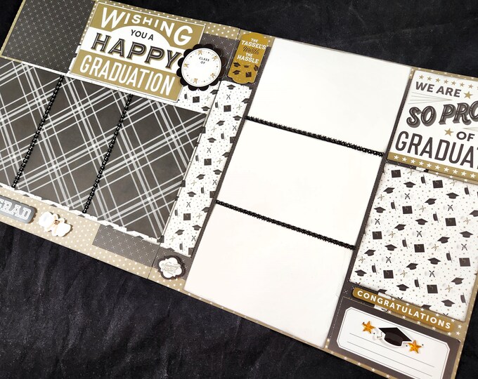 12X12 Graduation Scrapbook Page Kit, Graduation Premade Scrapbook Page ...