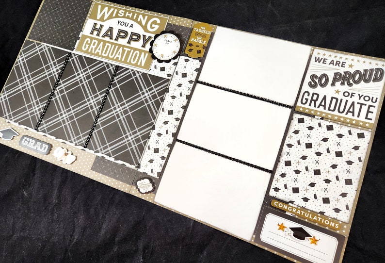 12X12 Graduation Scrapbook Page Kit, Graduation Premade Scrapbook Page ...