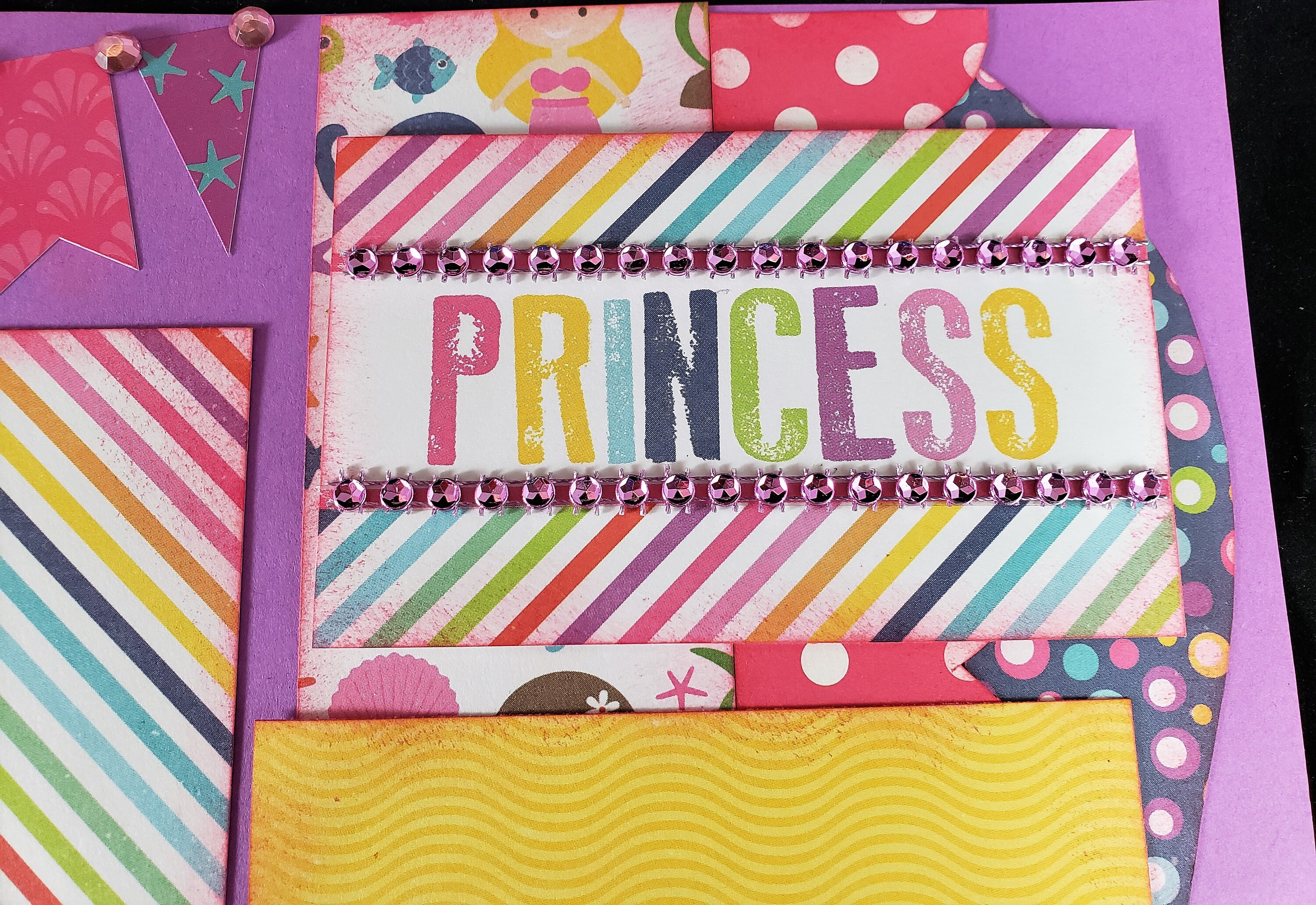 12X12 Girl Scrapbook Page Kit, Princess Premade Scrapbook Page, Girls ...