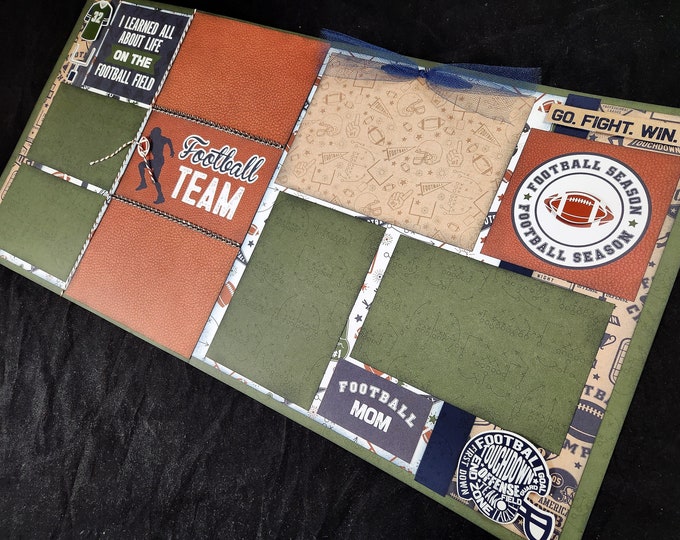 Football Scrapbook Page, Scrapbook Premade, 12X12 Premade Scrapbook ...