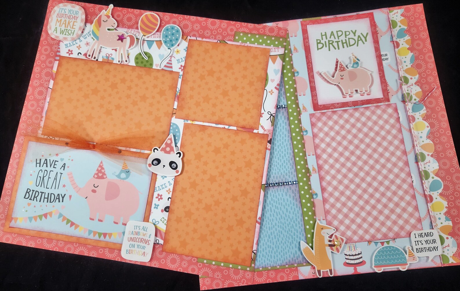 12X12 Birthday Scrapbook Page Kit, Premade Birthday Scrapbook, 12X12 ...