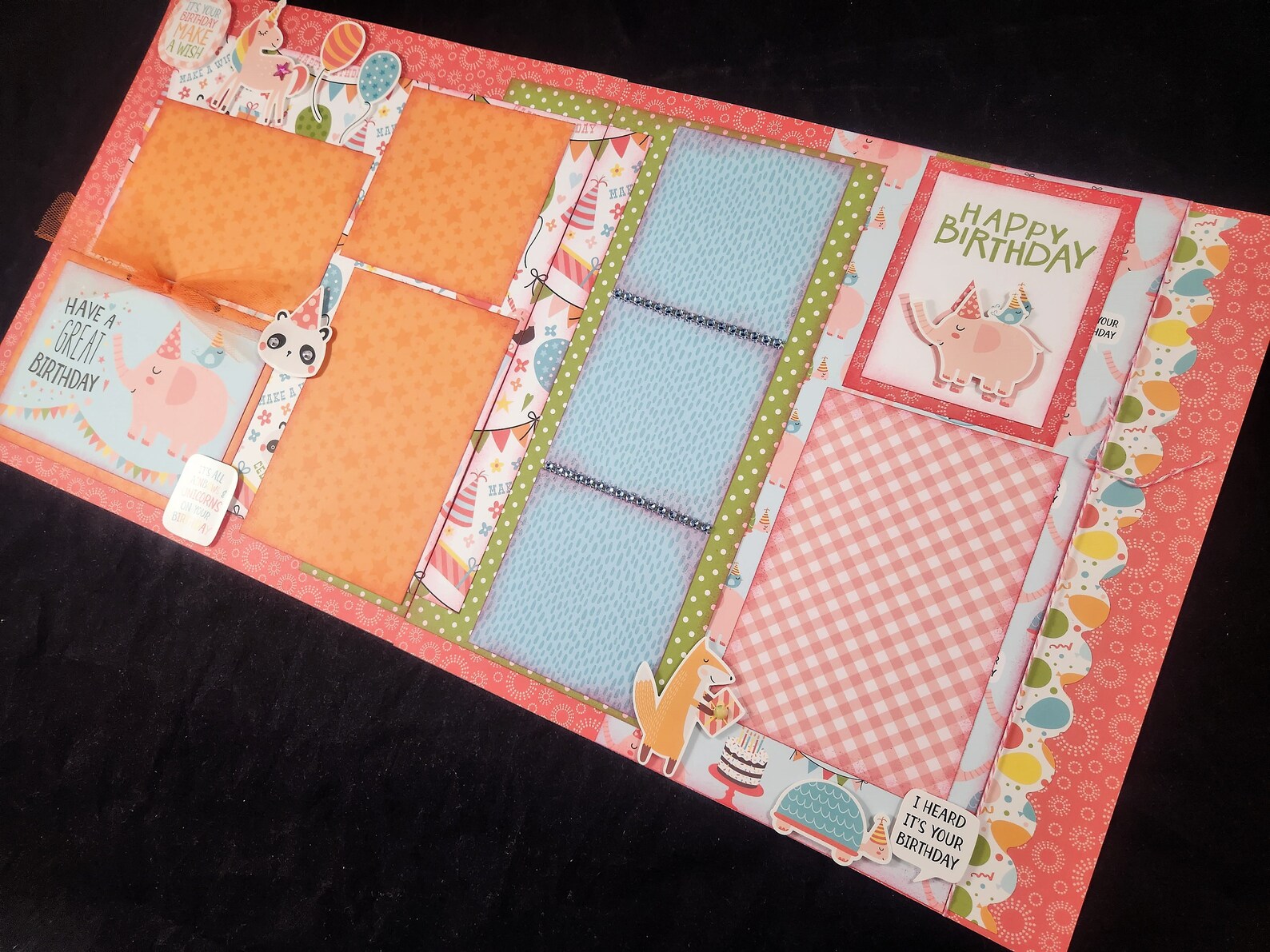 12X12 Birthday Scrapbook Page Kit, Premade Birthday Scrapbook, 12X12 ...
