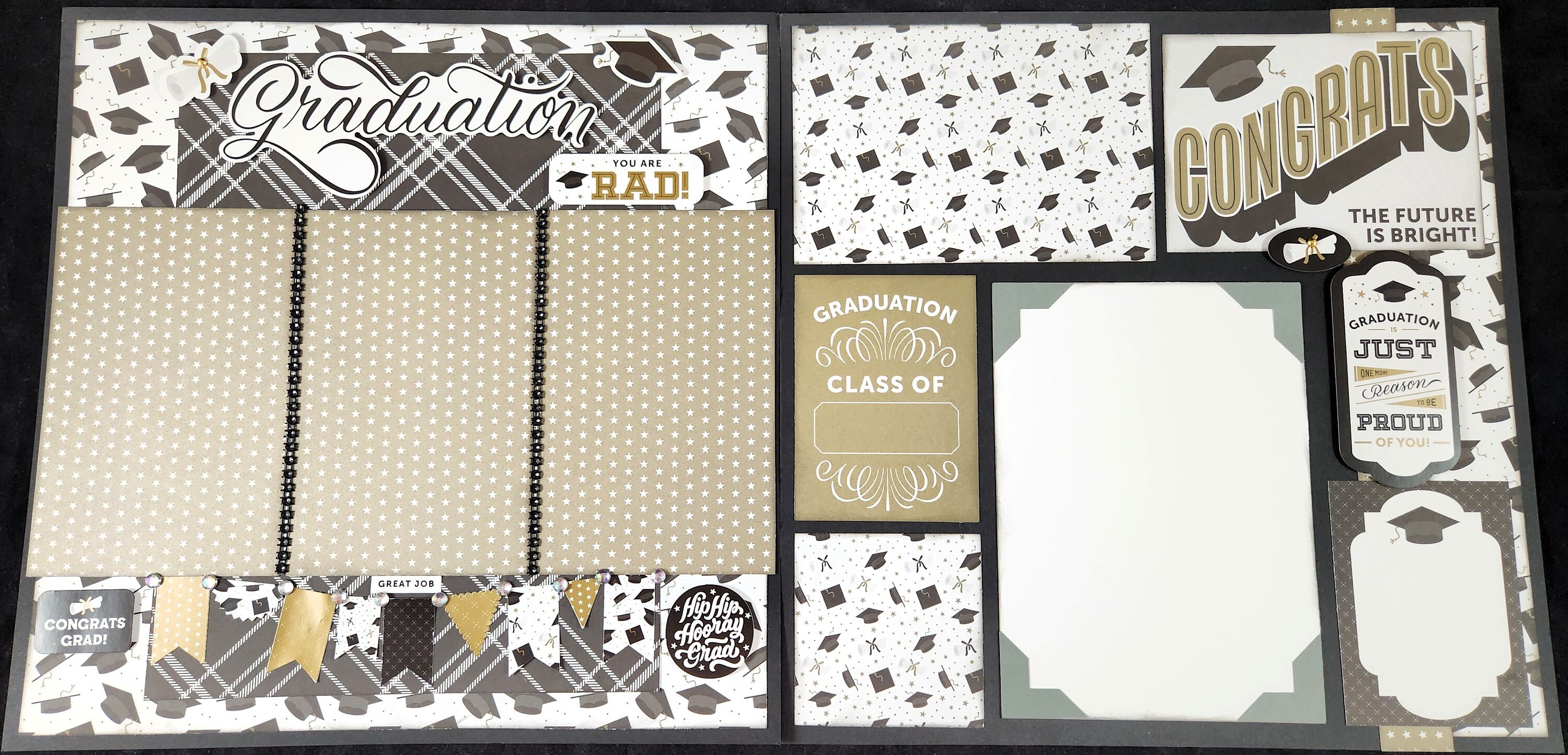 12X12 Graduation Scrapbook Page Kit, Graduation Premade Scrapbook ...