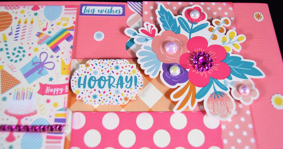 12X12 Birthday Scrapbook Page Kit Premade Birthday Scrapbook - Etsy