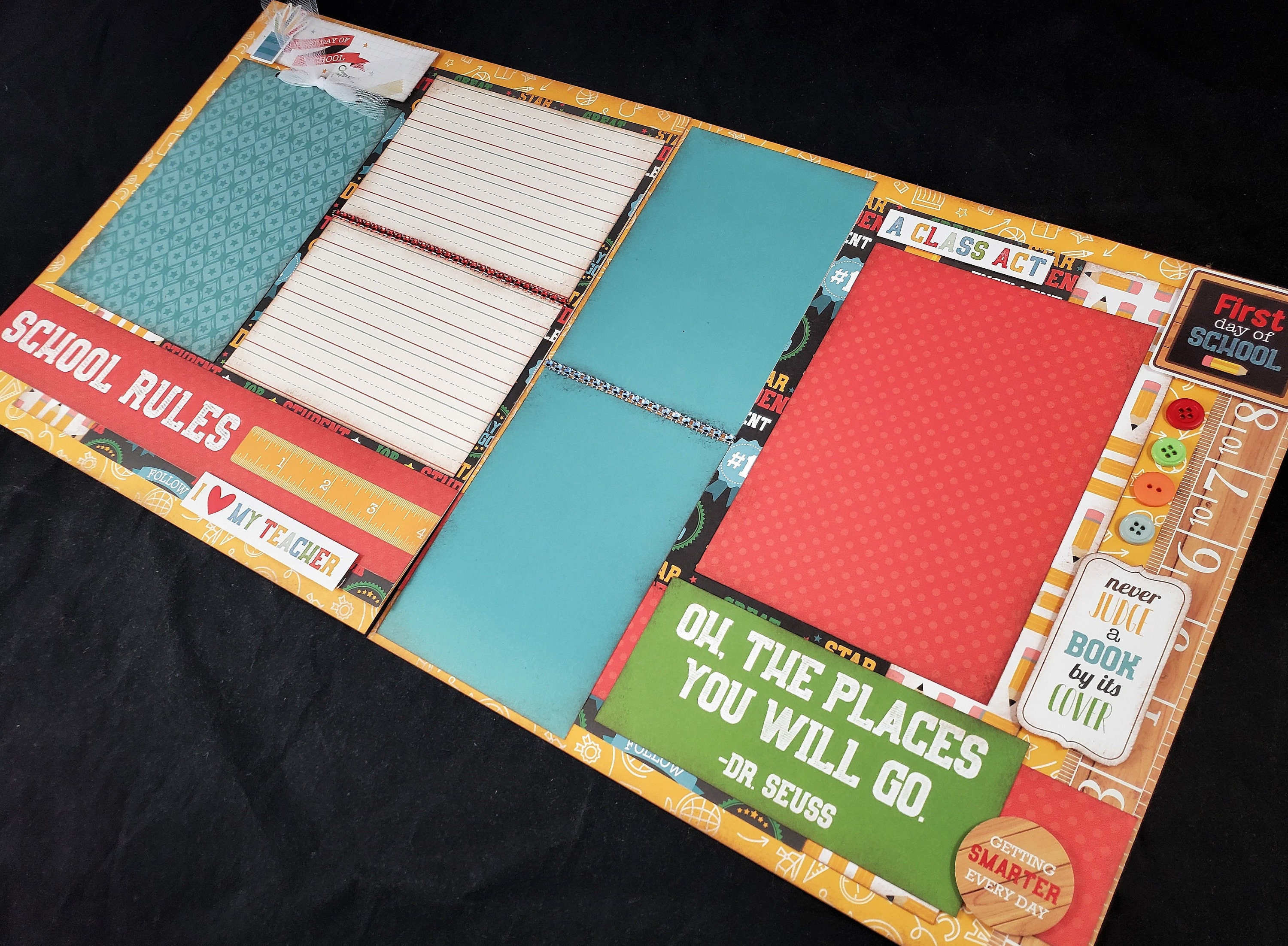 12X12 DIY Scrapbook layout or Premade Kit School Kits & How To ...