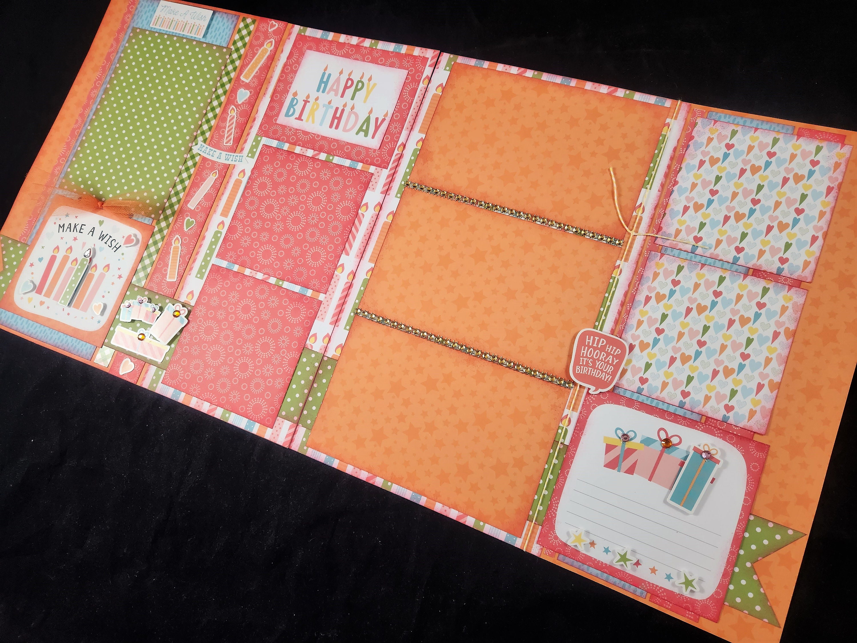 12X12 Birthday Scrapbook Page Kit, Premade Birthday Scrapbook, 12X12 ...