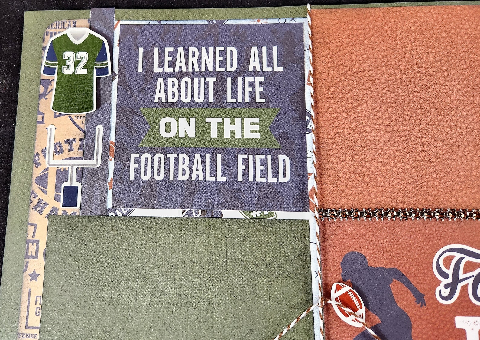 Football Scrapbook Page, Scrapbook Premade, 12X12 Premade Scrapbook ...