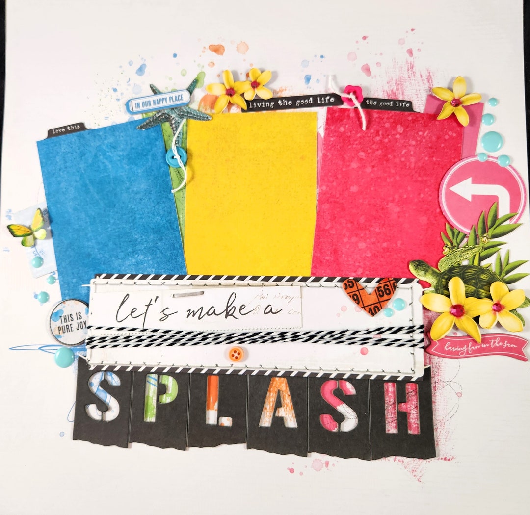 12X12 Summer Scrapbook Page, Premade Summer Layout, 12X12 Premade ...