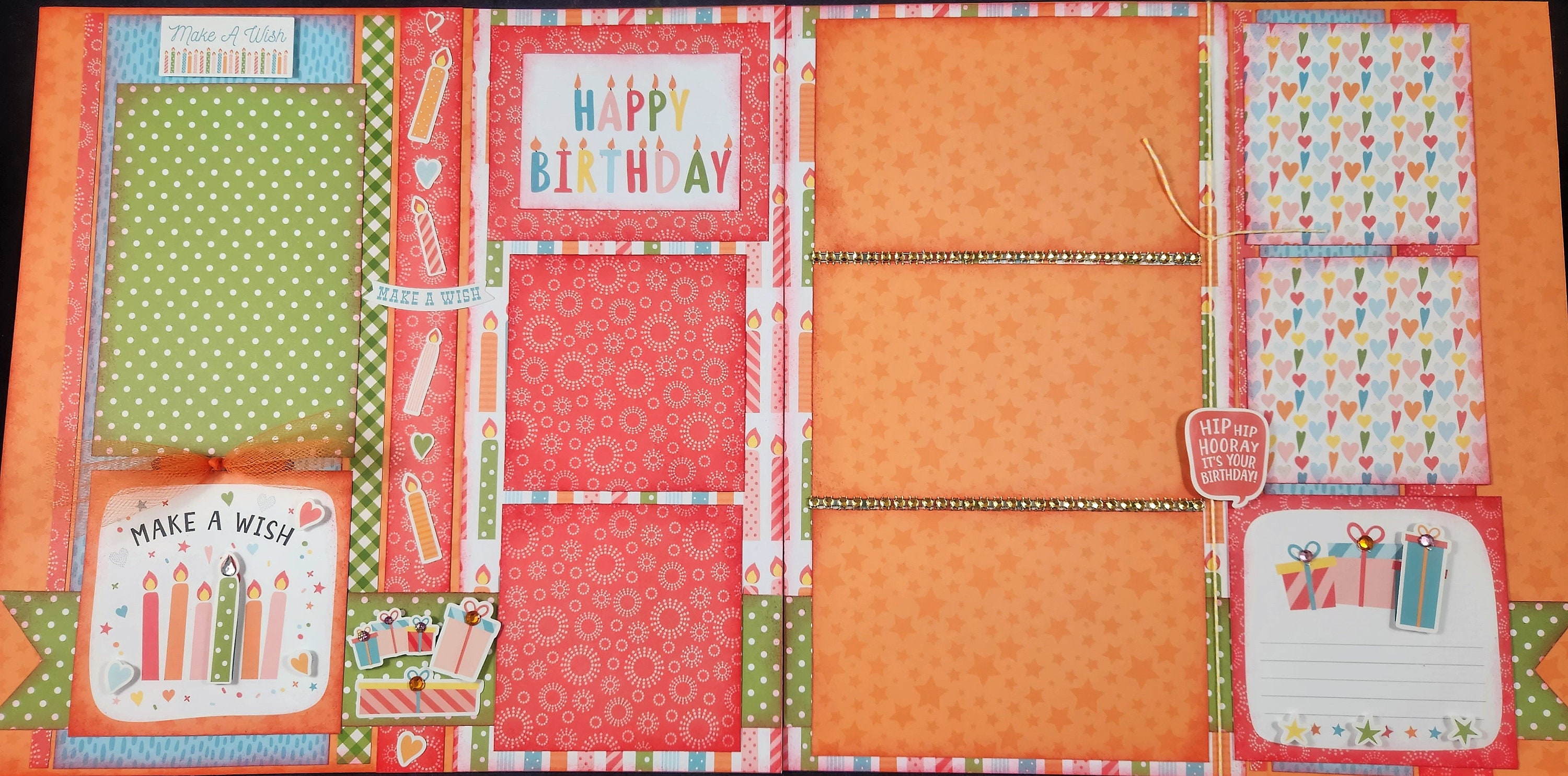 12X12 Birthday Scrapbook Page Kit, Premade Birthday Scrapbook, 12X12 ...