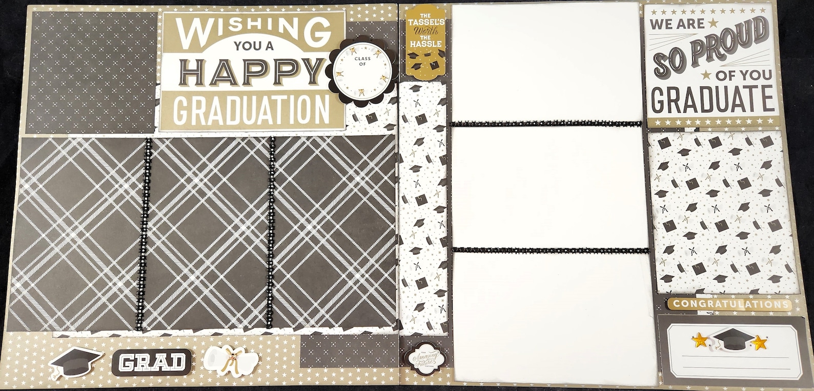 12X12 Graduation Scrapbook Page Kit, Graduation Premade Scrapbook Page ...