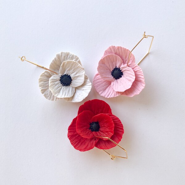 Poppy Clay Earrings - Etsy