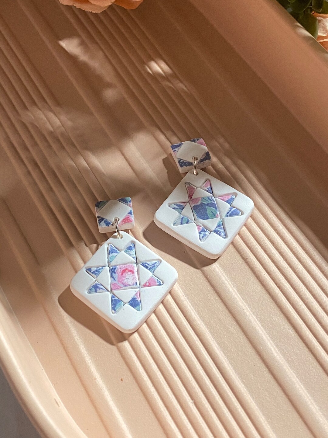 Cottage Core Jewelry, Cottage Core Earrings, Quilted Earrings, Quilt ...