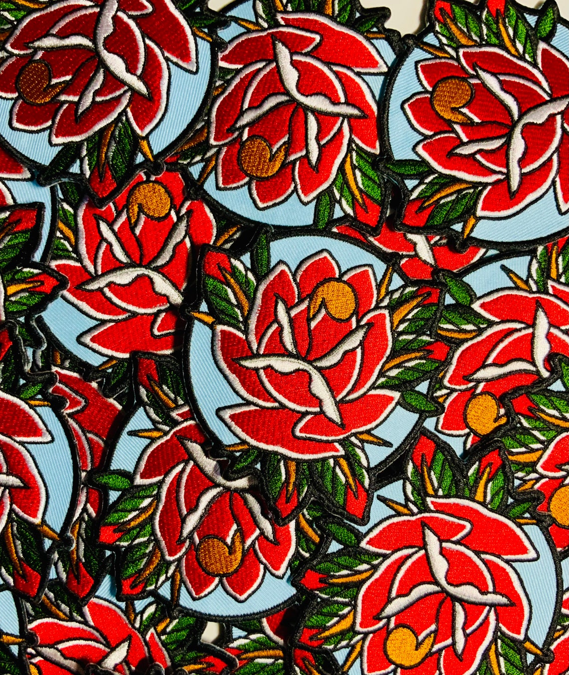 Iron-on Embroidered Rose Patch - Etsy