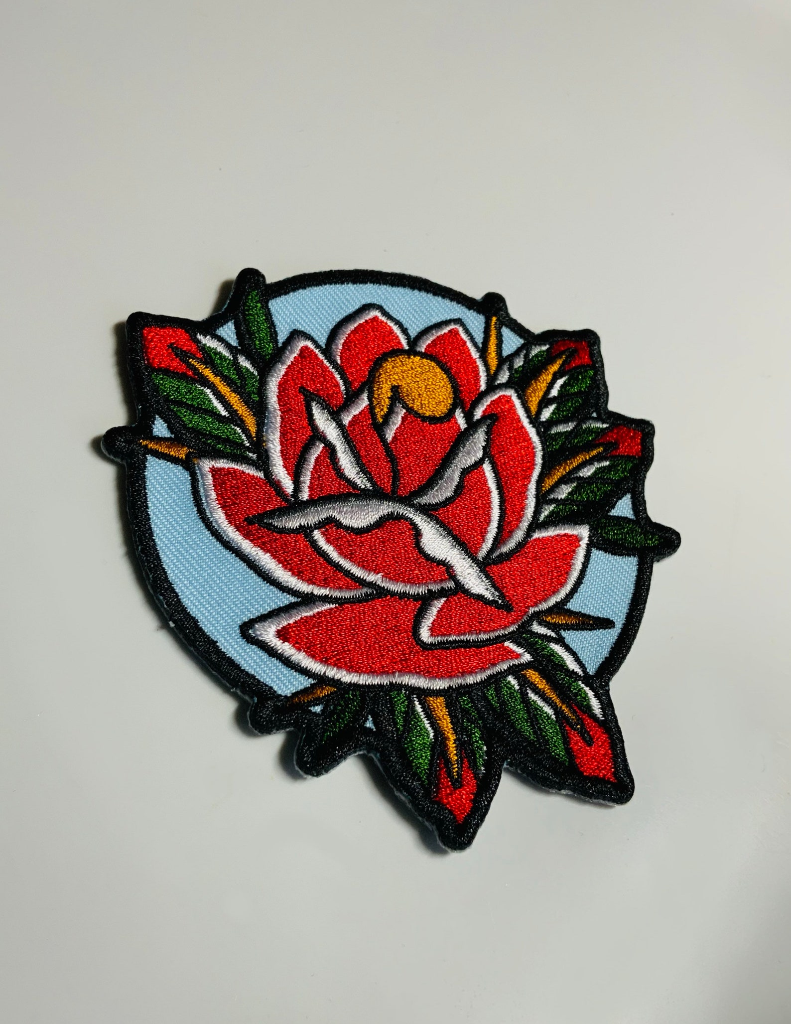 Iron-on Embroidered Rose Patch - Etsy