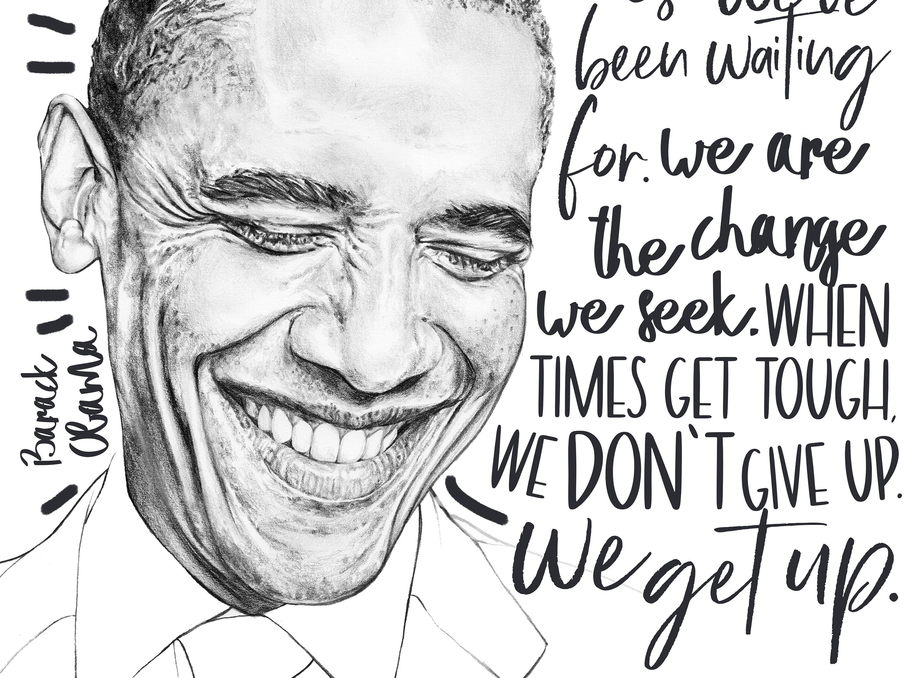BARACK OBAMA Equality Black & White Art Print Black Lives | Etsy