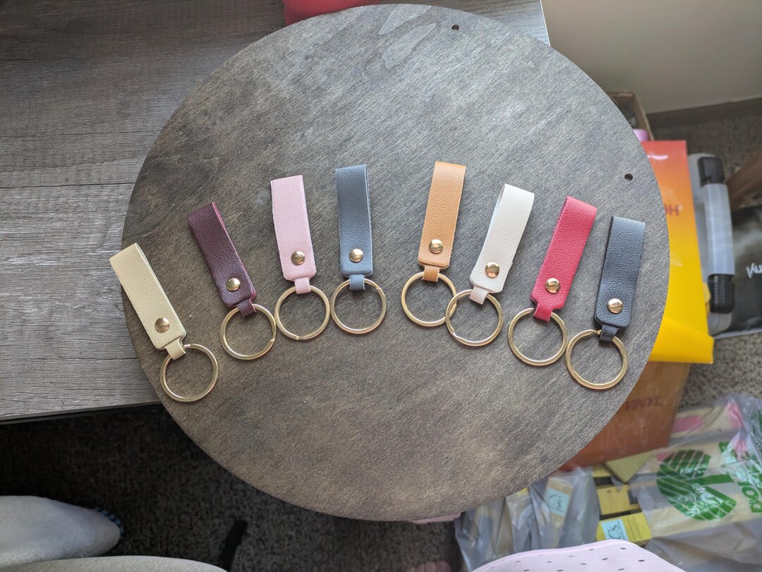 Personalized Leather Key Fob: Custom Monogram Keychain, 2 Inch - Etsy