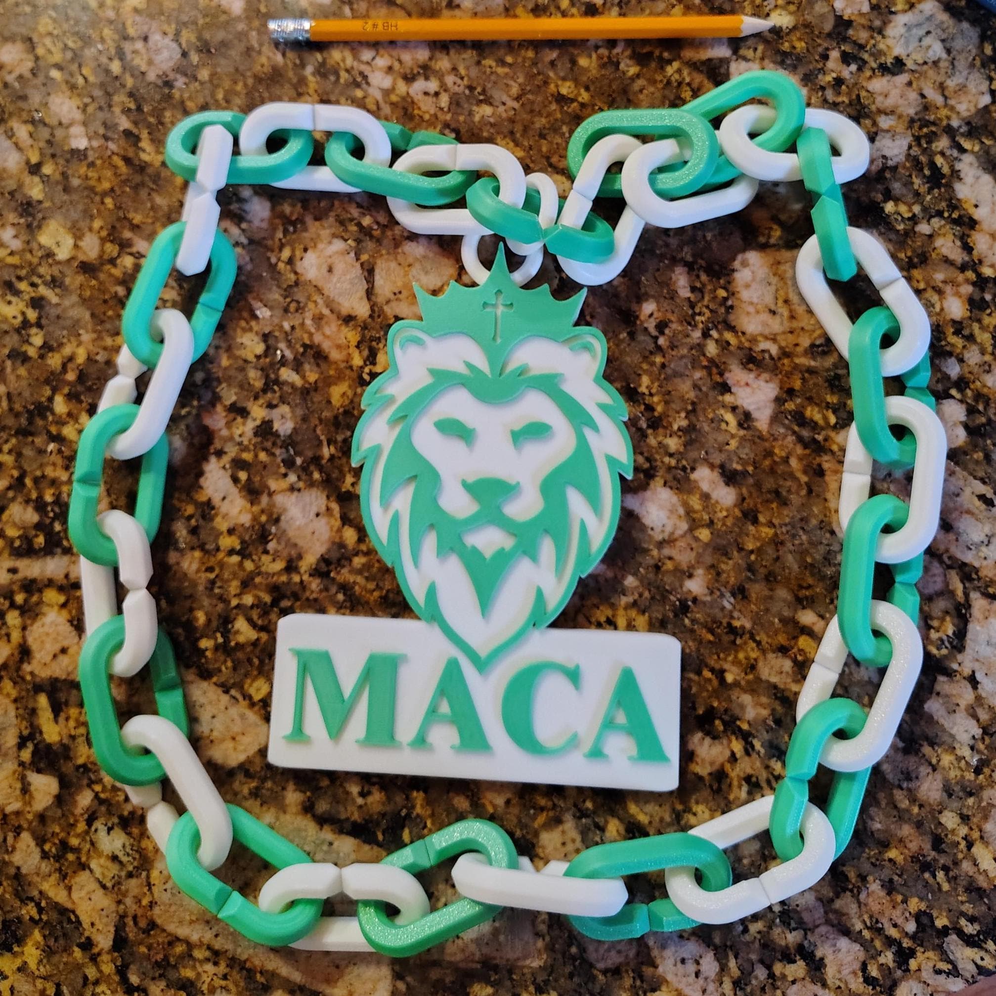 Custom 3D Printed Turnover Chain Oversized MVP Sports Logo Necklace ...