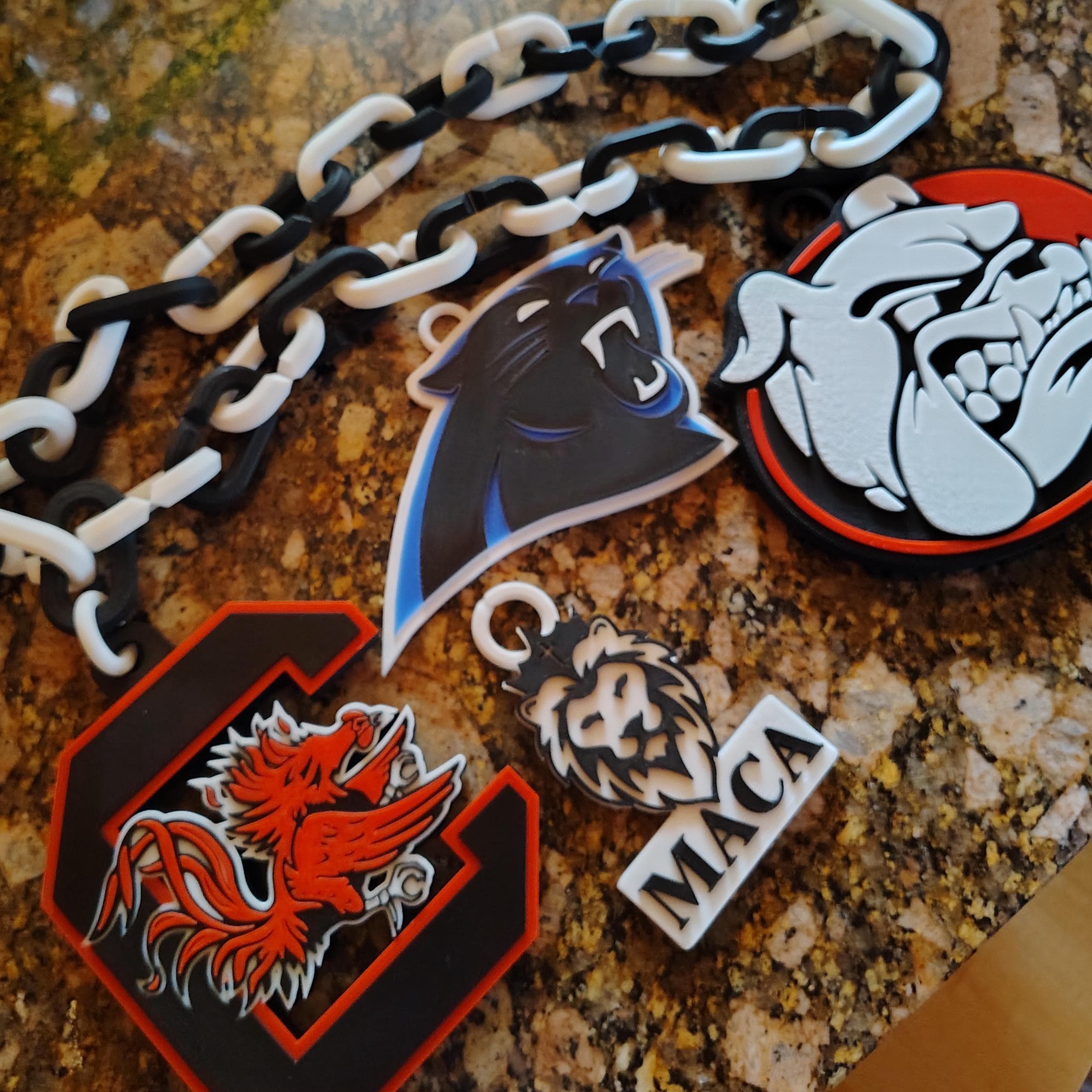 Custom 3D Printed Turnover Chain Oversized MVP Sports Logo Necklace ...