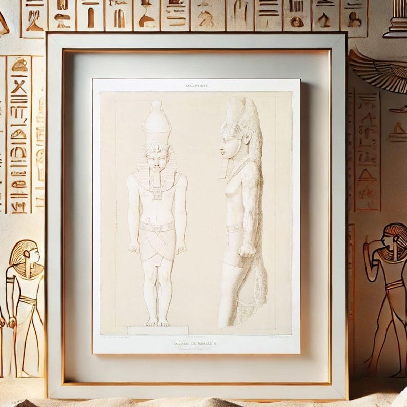 Ancient Egypt Wall Art, Ramses II Print, Egyptian Temple Relief ...