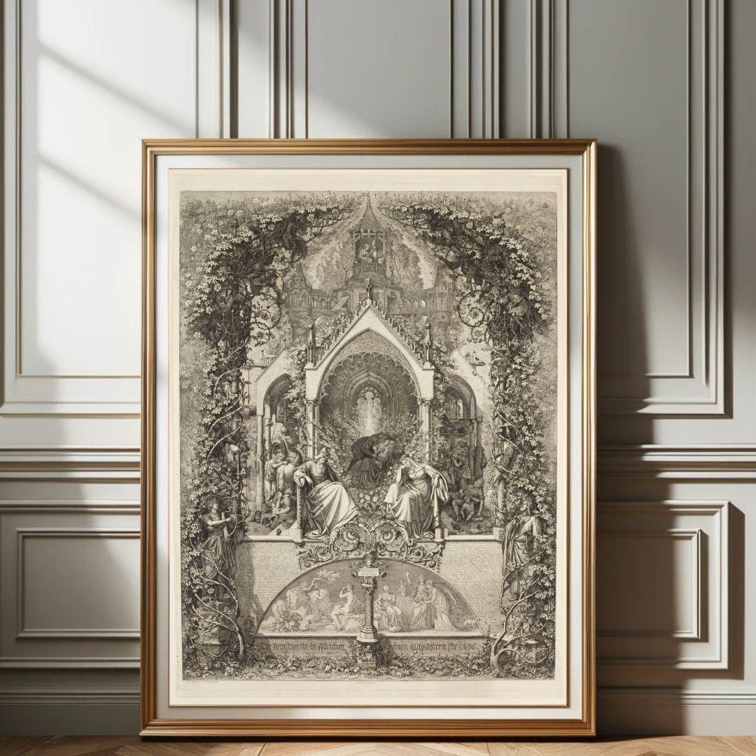 Sleeping Beauty Wall Art Print, Little Briar Rose Print Wall Decor ...