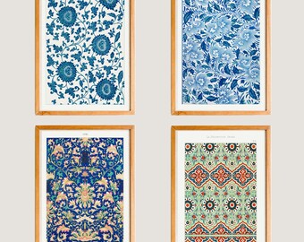 Vintage Pattern Gallery Wall Set of 3, Digital Prints Download, Pattern ...