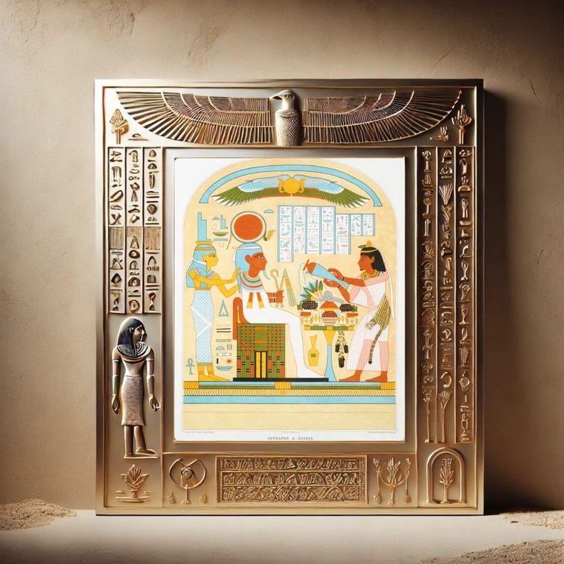 Ancient Egyptian Wall Art, Papyrus Style Print, Hieroglyphic Poster ...