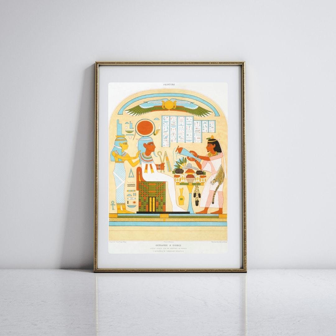 Ancient Egyptian Wall Art, Papyrus Style Print, Hieroglyphic Poster ...