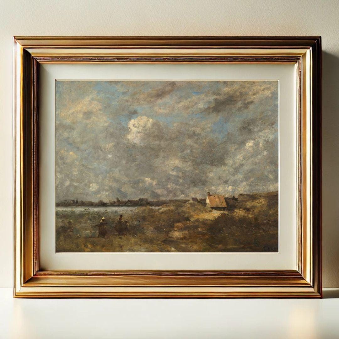 Stormy Weather Landscape Wall Art Print, Printable Scenery Painting ...