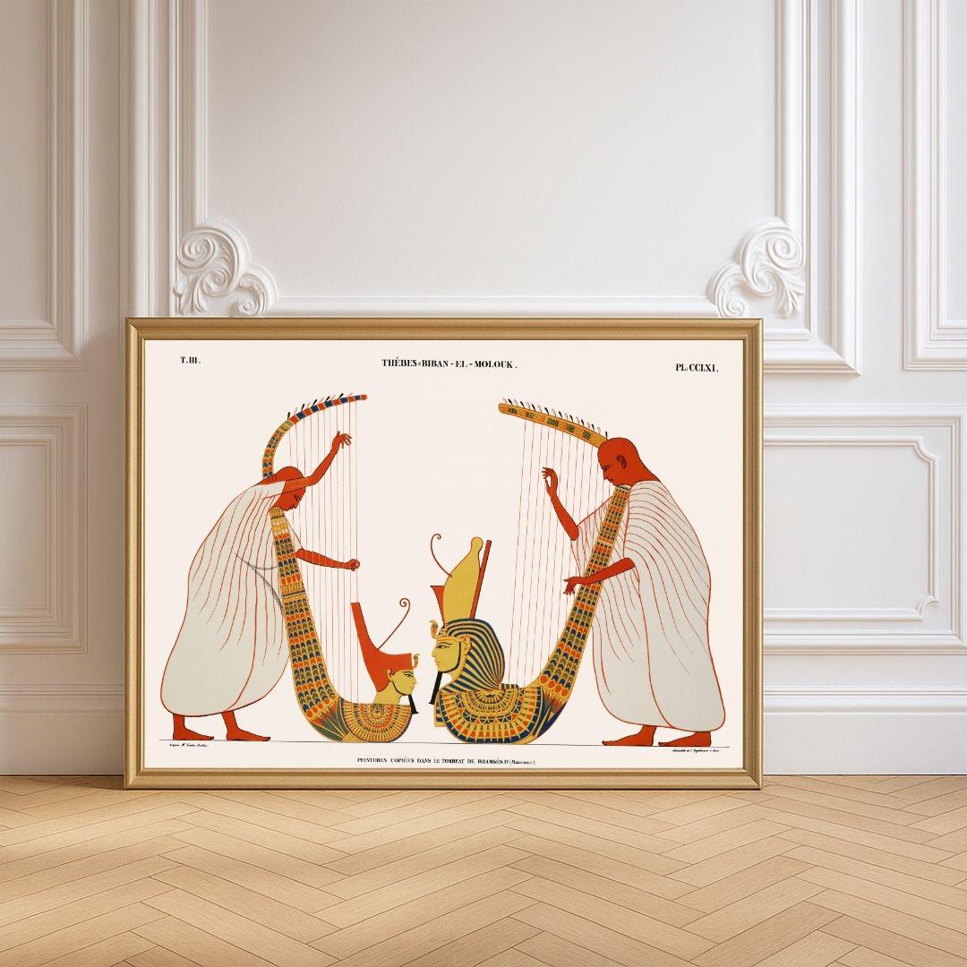 Ancient Egyptian Wall Art Set of 8, Vintage Egypt Prints, Hieroglyphic ...