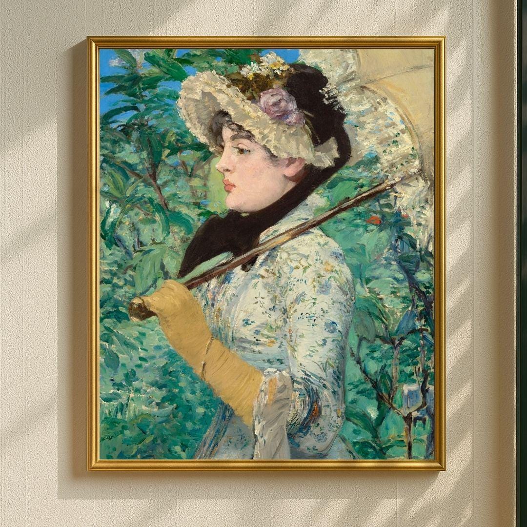 Jeanne Spring by Édouard Manet Wall Art Print, Impressionist Wall Decor ...