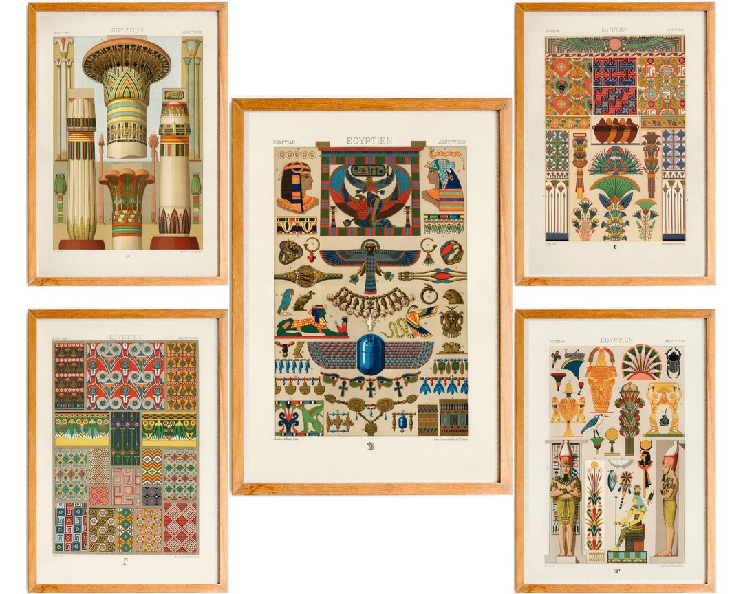 Ancient Egyptian Wall Art Set of 5 Ancient Egypt Prints - Etsy