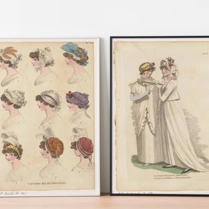 Vintage Fashion Illustration Set of 160 Wall Art Print, Historical ...