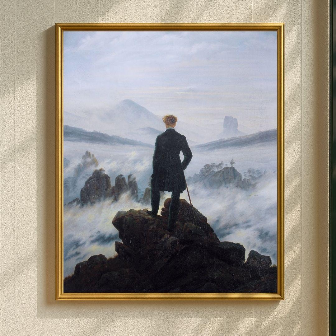Wanderer Above the Sea of Fog Print, Caspar David Friedrich Wall Art ...