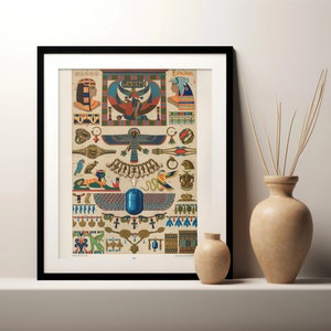 Ancient Egyptian Wall Art Set of 5, Printable Hieroglyph Prints, Egypt ...