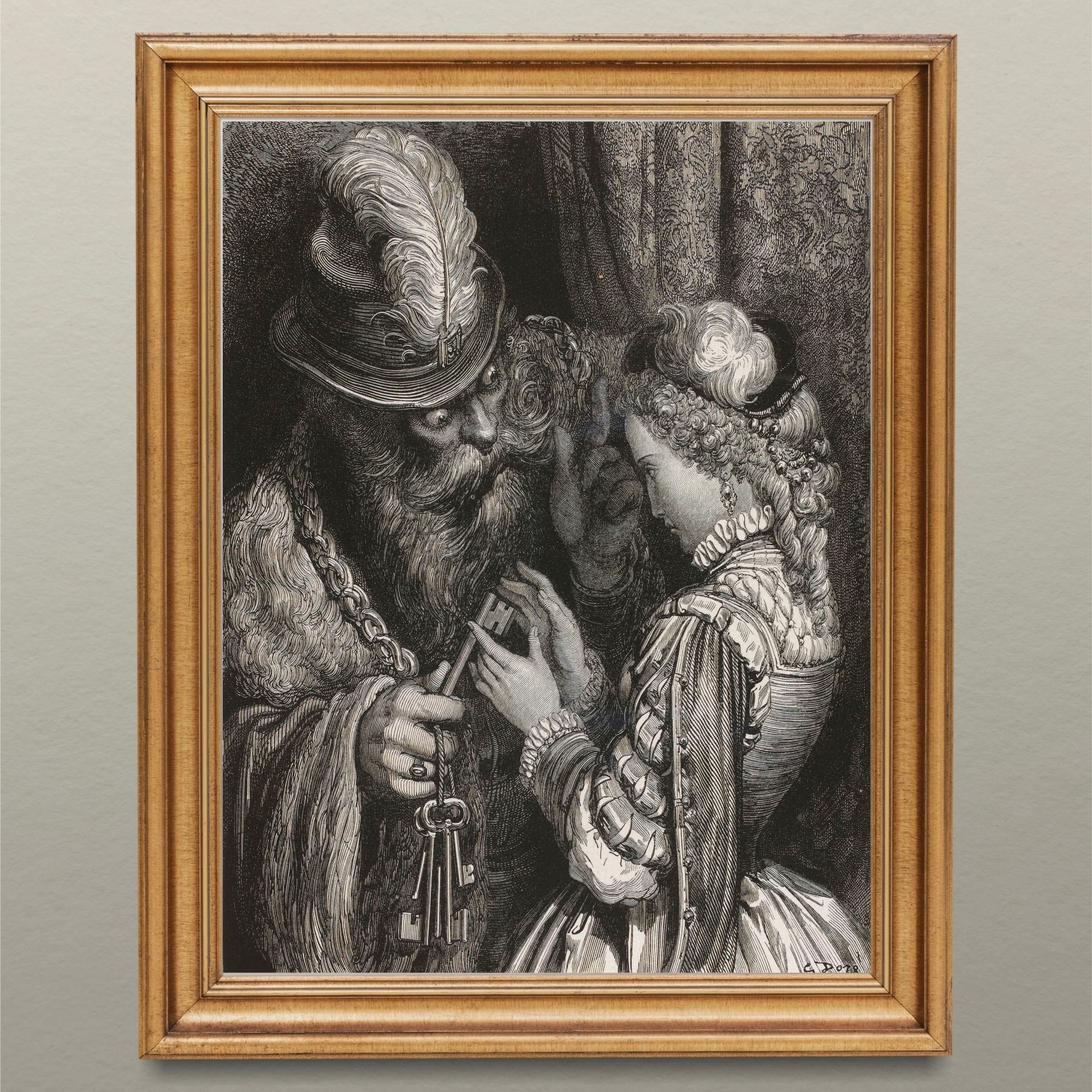 Gustave Doré Bluebeard Illustration Wall Art Print, Printable Fairy ...