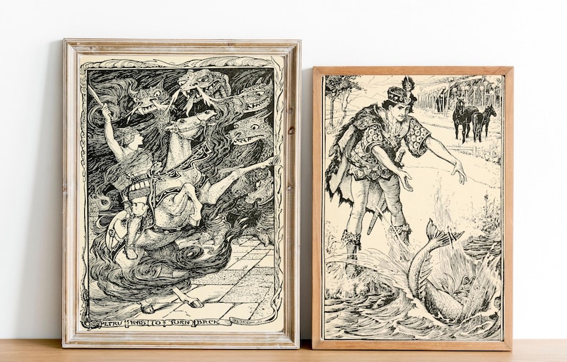 Vintage Fairy Tale Illustrations Bundle, Antique Storybook Prints ...