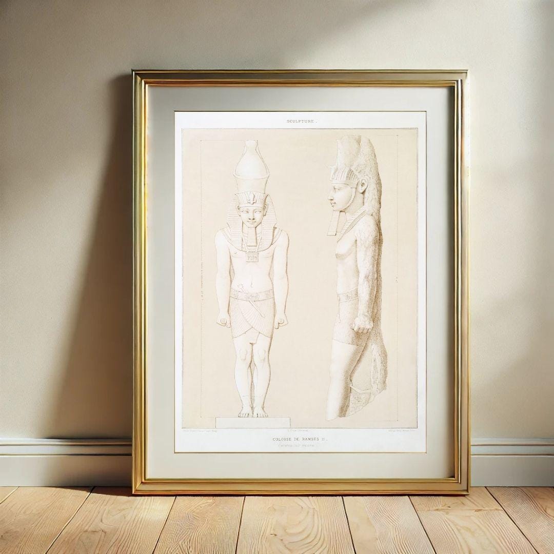 Ancient Egypt Wall Art Print, Ramses II Egyptian Pharaoh Printable Wall ...