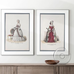 Vintage Fashion Illustration Set of 160 Wall Art Print, Historical ...