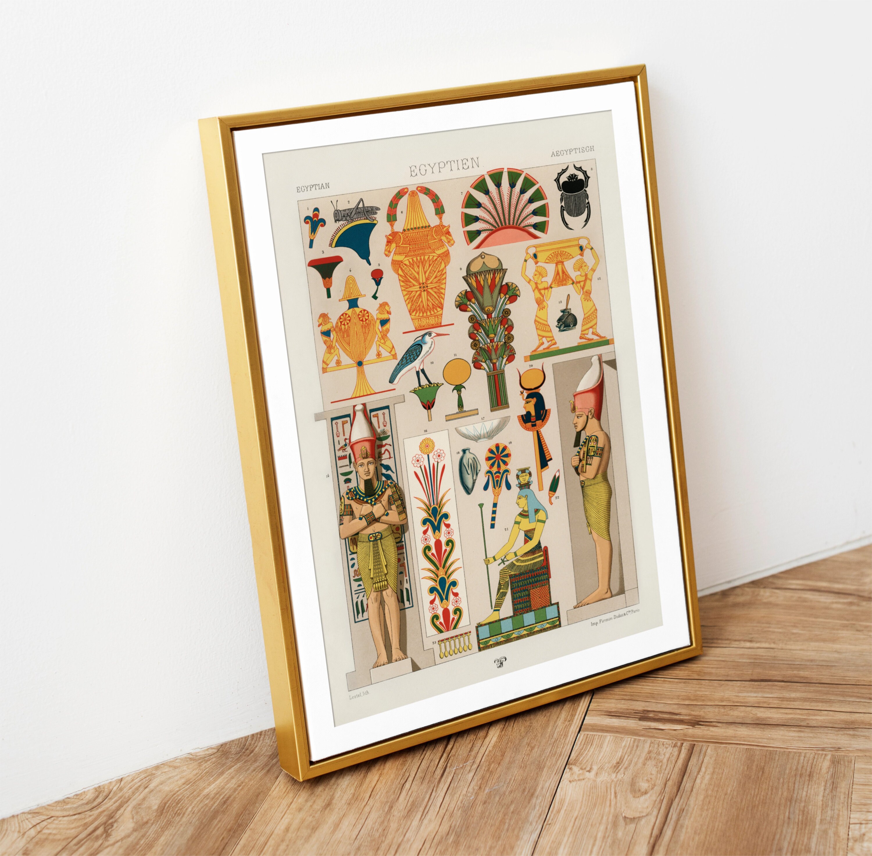 Ancient Egyptian Wall Art Set of 5, Ancient Egypt Prints, Hieroglyphic ...