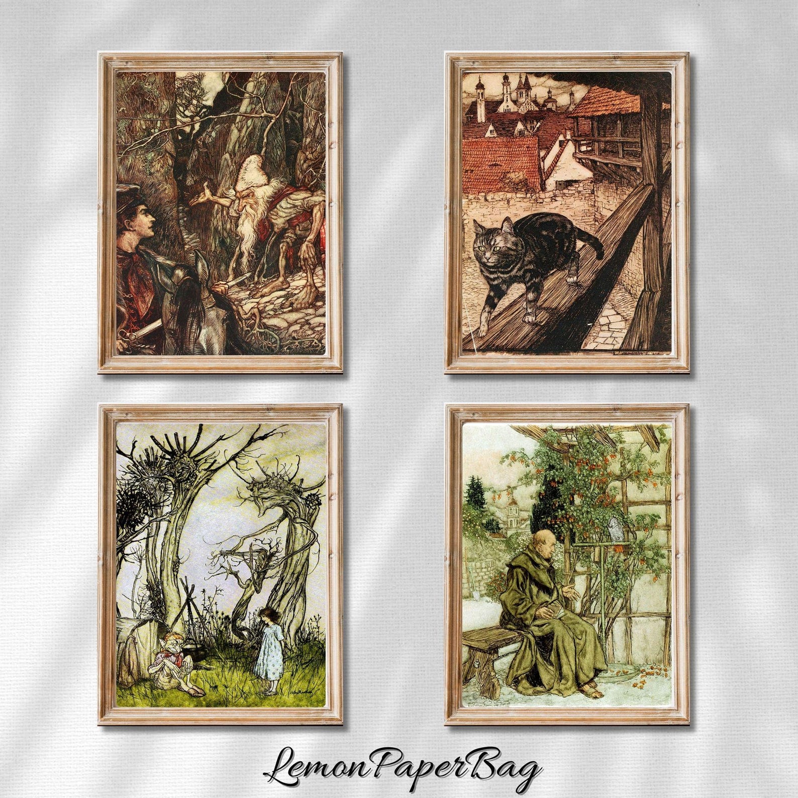 Arthur Rackham Art Prints, Vintage Fairy Tale Illustrations Set ...