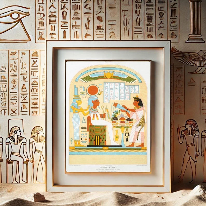 Ancient Egyptian Wall Art, Papyrus Style Print, Hieroglyphic Poster ...
