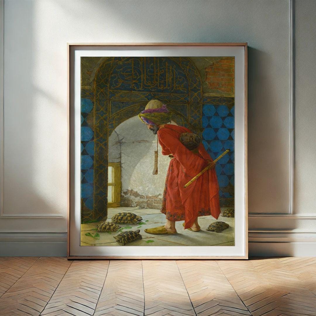 The Tortoise Trainer by Osman Hamdi Bey Wall Decor, Kaplumbağa ...