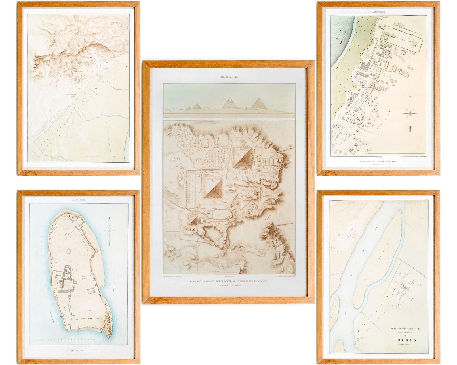 Ancient Egyptian Map Set of 5 Ancient Egypt Prints Ancient - Etsy