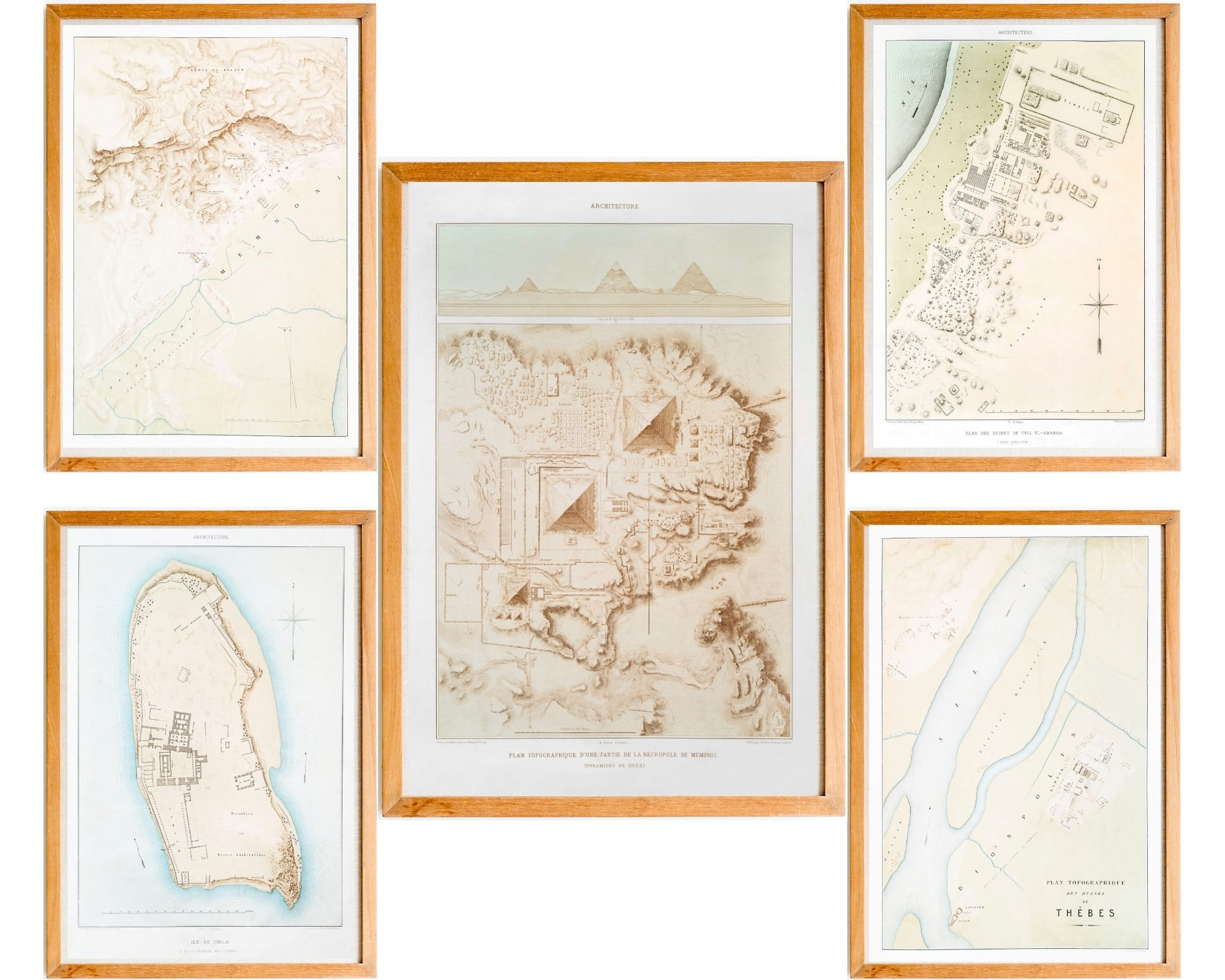 Ancient Egyptian Map Set of 5 Ancient Egypt Prints Ancient - Etsy