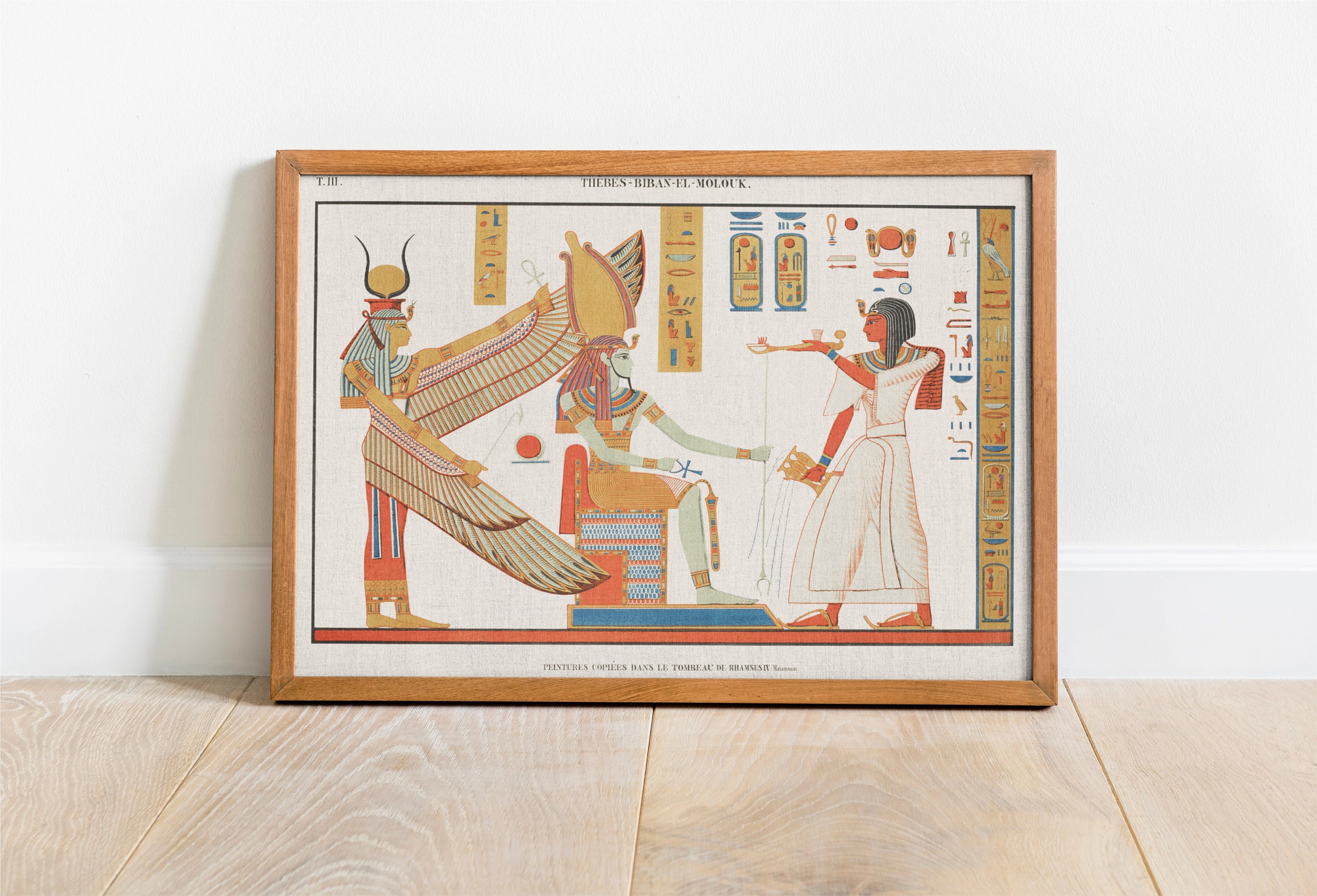 Ancient Egyptian Wall Art Set of 8, Vintage Egypt Prints, Hieroglyphic ...