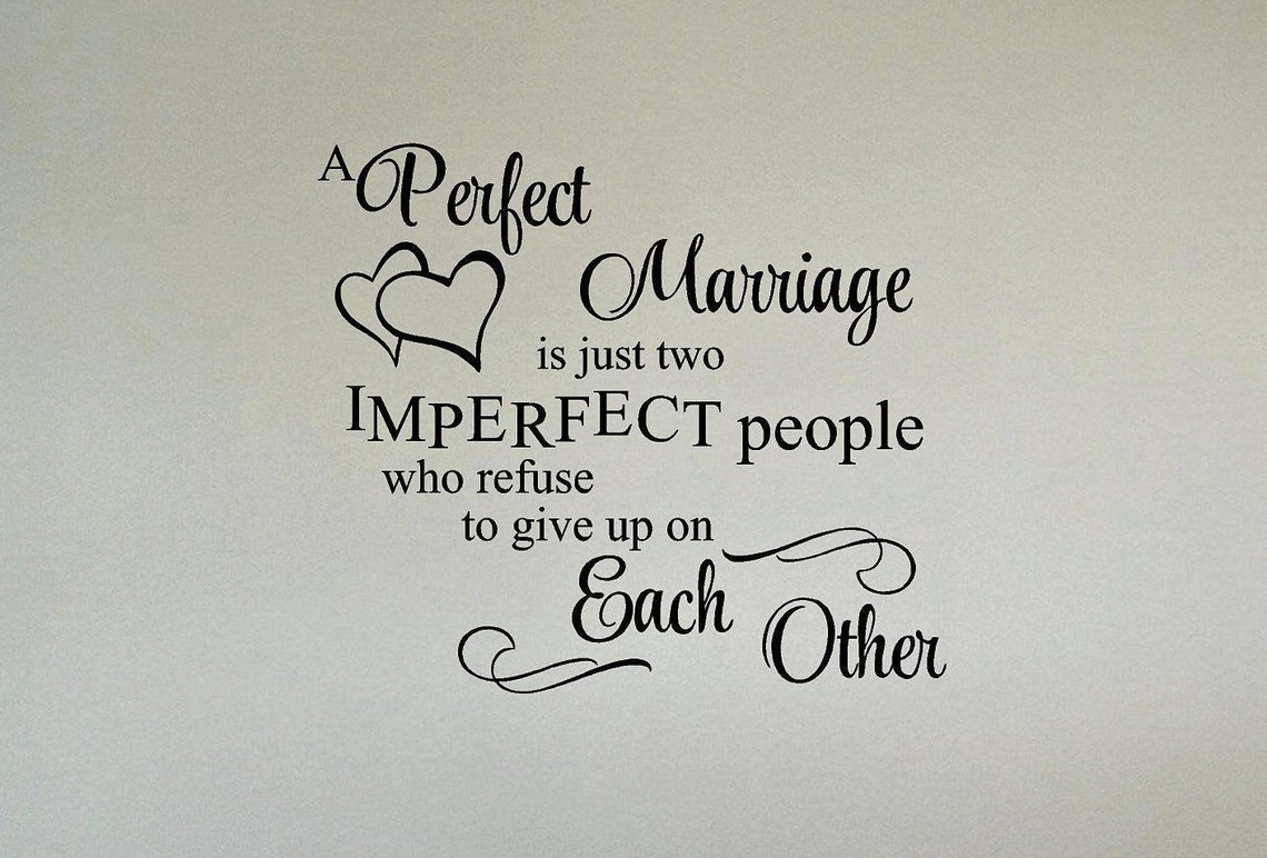 A Perfect Marriage Vinyl Wall Decal Marriage Decal Romantic - Etsy