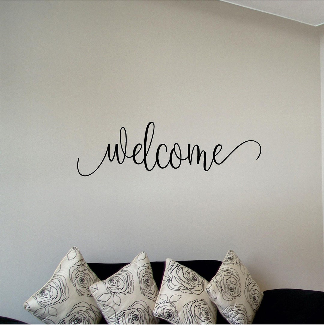 Welcome Vinyl Wall Decal Home Decor Wall Decal Door Decal - Etsy