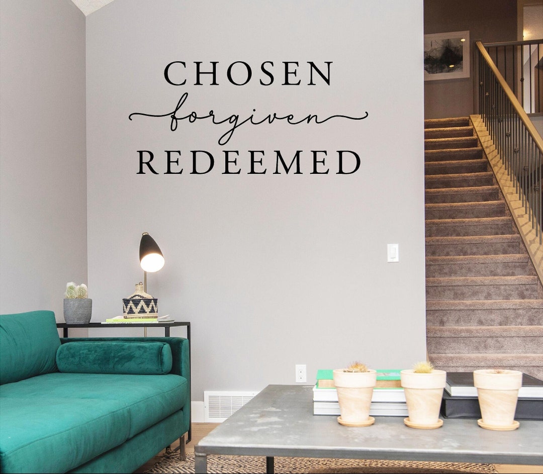 Chosen Forgiven Redeemed Vinyl Wall Decal: Religious Home Decor - Etsy