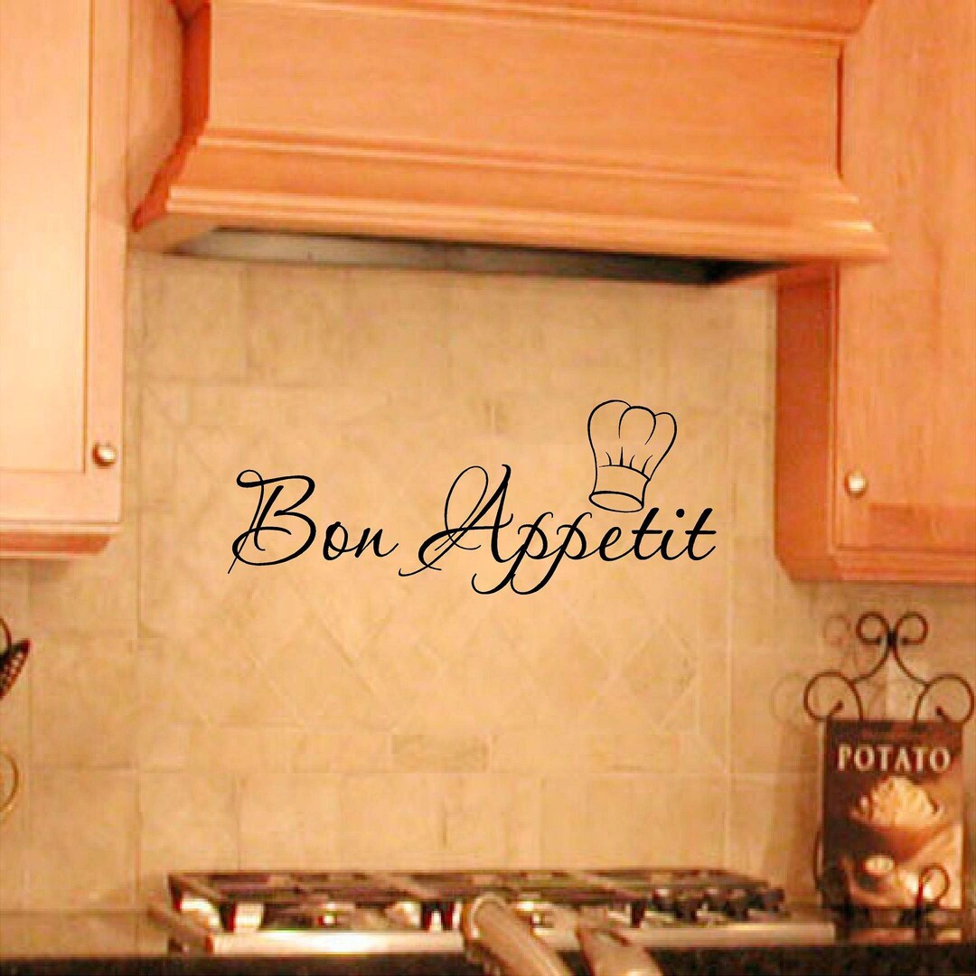 Bon Appetit With Chef Hat Vinyl Wall Decal. Kitchen Decor, Bon Appetit ...