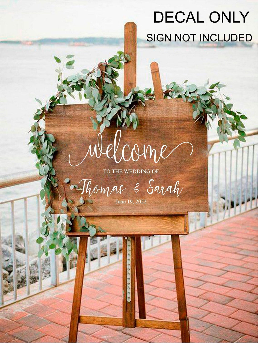Welcome to the Wedding Of, Personalized Vinyl Decal. Lettering for Sign ...